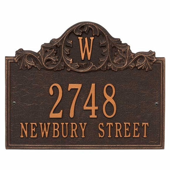 Arch Address Plaque with Monogram Wall Mount