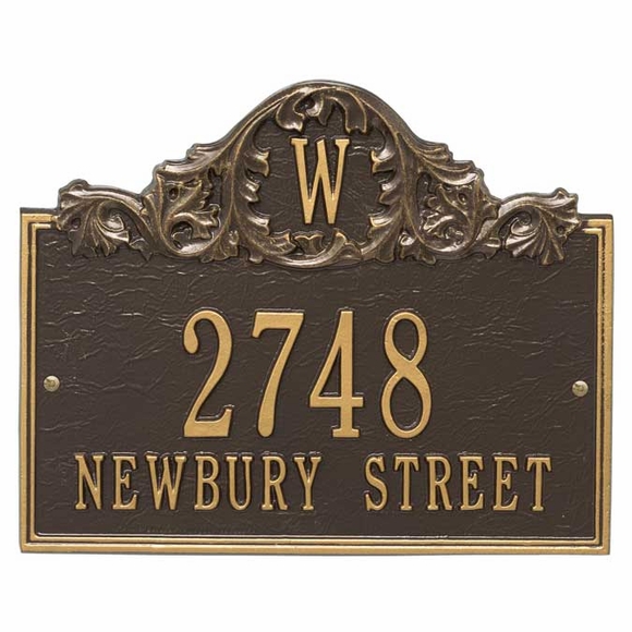 Arch Address Plaque with Monogram Wall Mount
