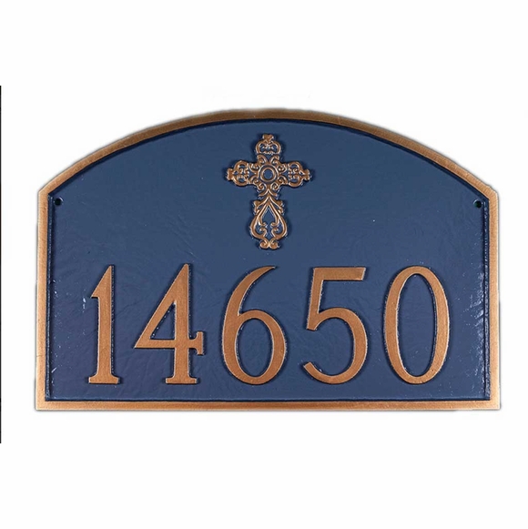Arch Address Plaque with Ornate Cross