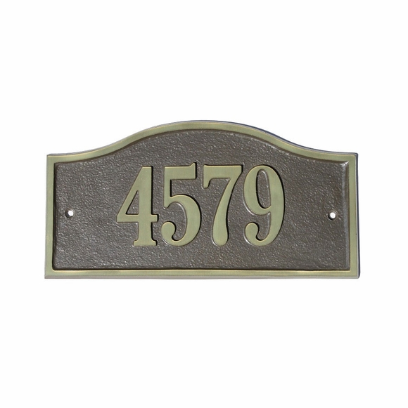 Arch Address Sign - Solid Cast Brass