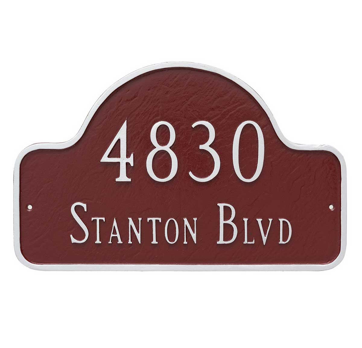 Arch Shape Street Address Plaque - Custom Cast Aluminum Metal Street ...