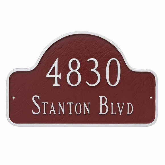 Arch Shape Street Address Plaque - Custom Cast Aluminum Metal Street ...