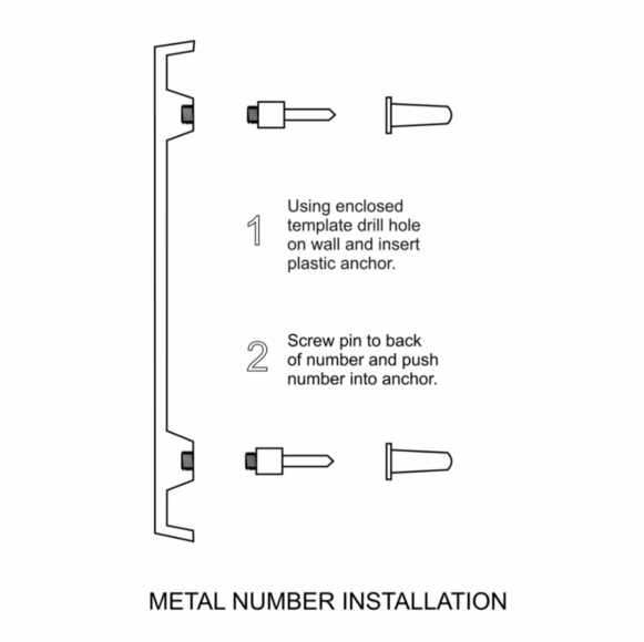 Architectural House Numbers With Concealed Pin Mount - Choose Copper ...