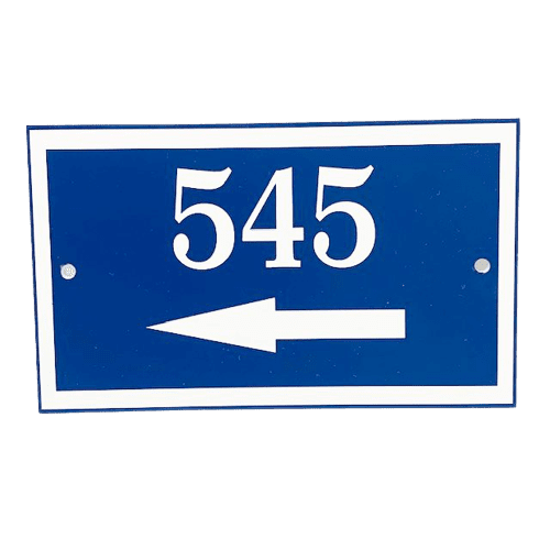 Address Sign or Direction Sign With Arrow Facing Right or Left