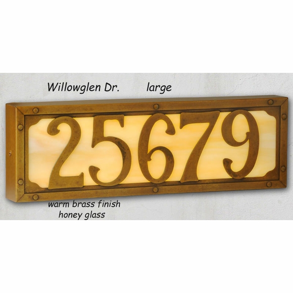 Arts & Crafts Lighted Address Plaque Large For Up To 5 House Numbers