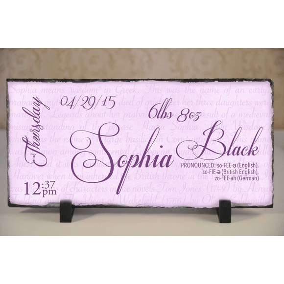 Baby Girl Slate Name Sign