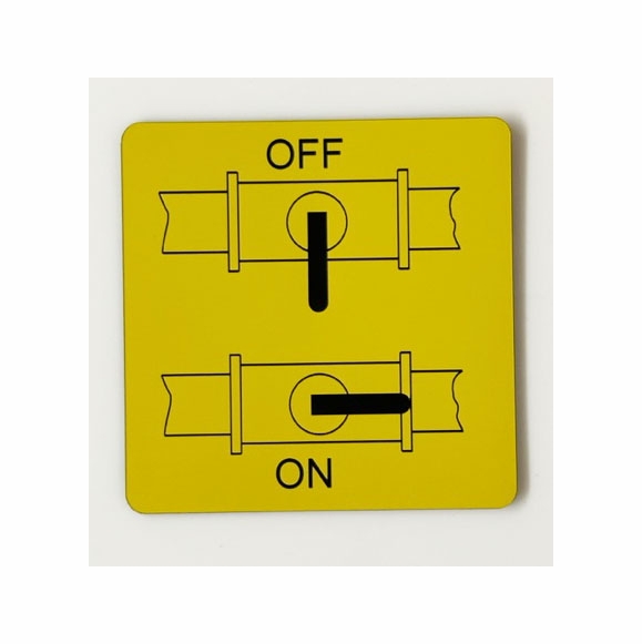 Ball Valve ON OFF Turn Direction Sign For Gas Line, Fluid, Air, Chemical