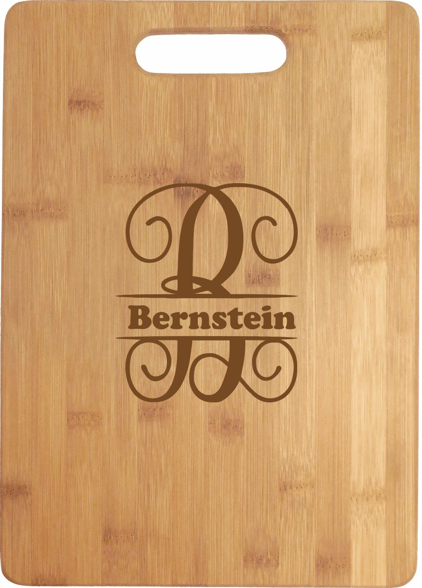 Monogrammed Cutting Board With Initial and Name