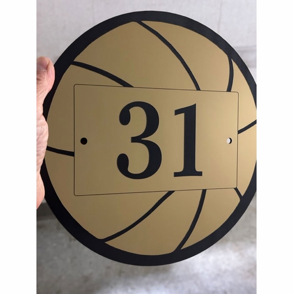 Basketball Shape Address Number Sign