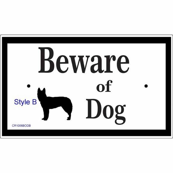 Beware of Dog Warning Sign with Dog Silhouette