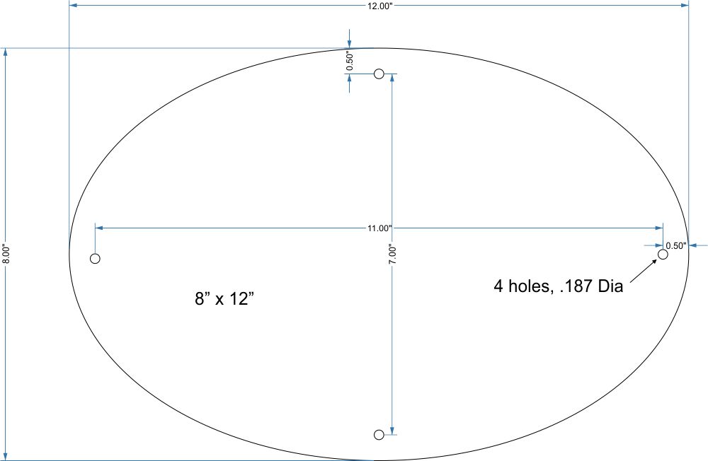 Blank Panel for Boats - Oval Repair Cover Panel