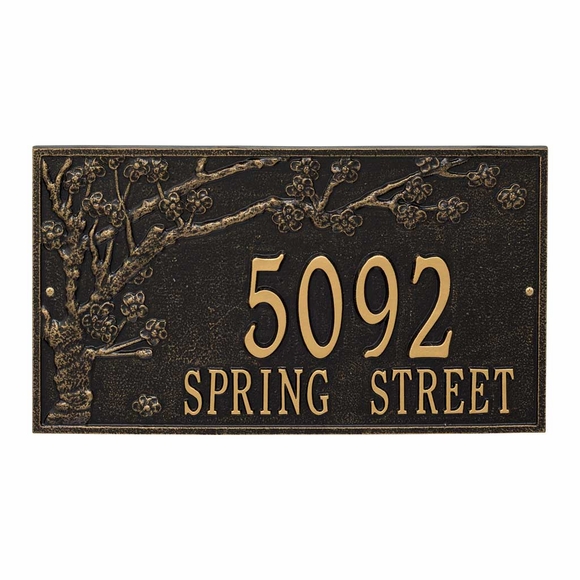 Blossoming Tree Address Plaque Displays Your House Number And Street ...