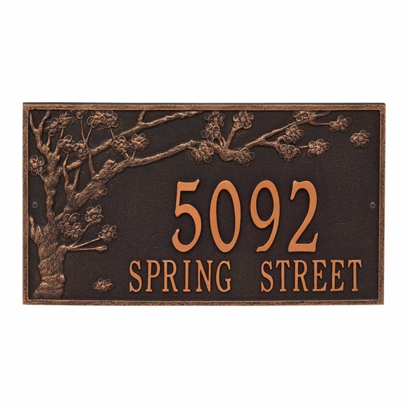 Blossoming Tree Address Plaque Displays Your House Number And Street ...