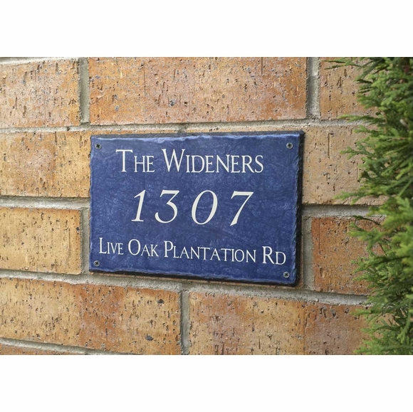 Blue Slate Address Plaque