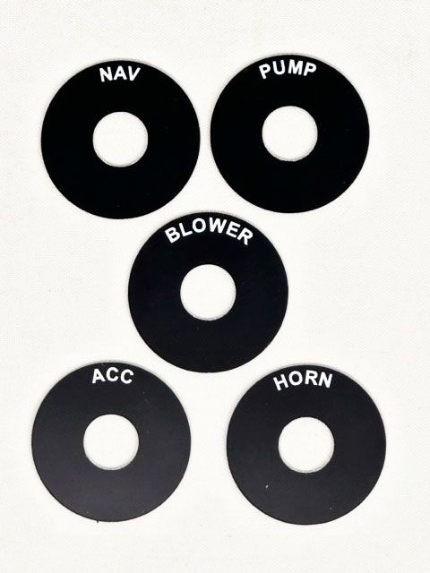 Custom Boat Toggle Switch Labels Set of 5