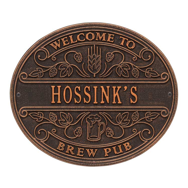Personalized Welcome To Brew Pub Sign With Name