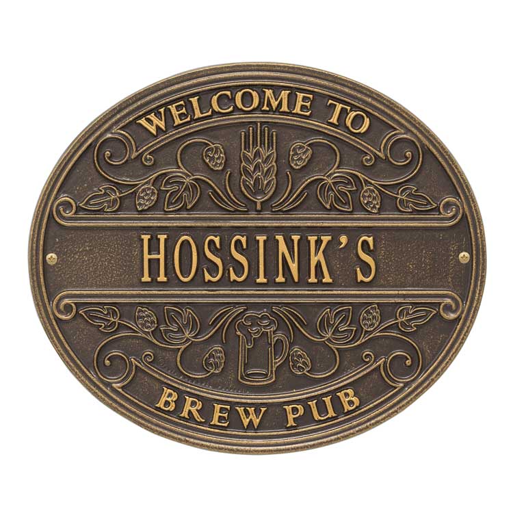 Personalized Welcome To Brew Pub Sign With Name