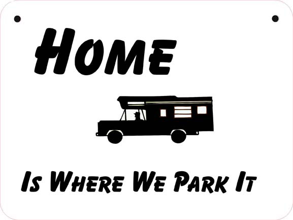 Camper or RV Sign with Always Home, Home Is Where We Park It, It's 5:00 ...