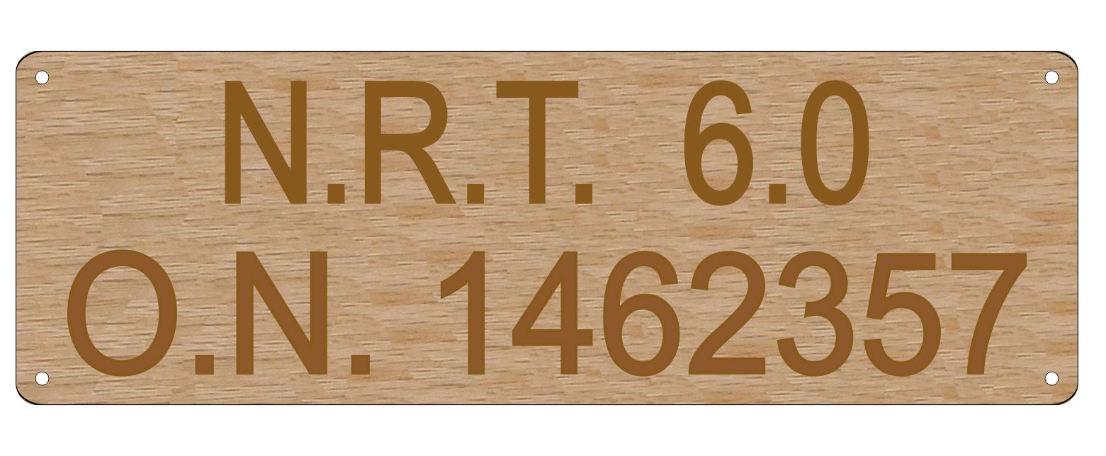 Canadian Vessel Registration Plate Oak