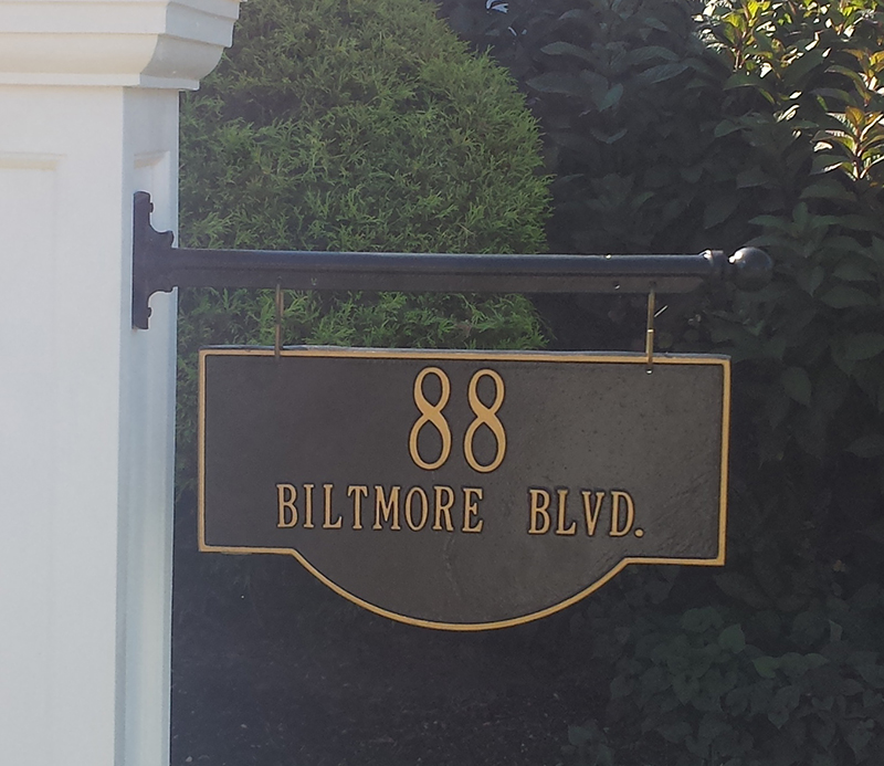 Two Sided Hanging Address Sign