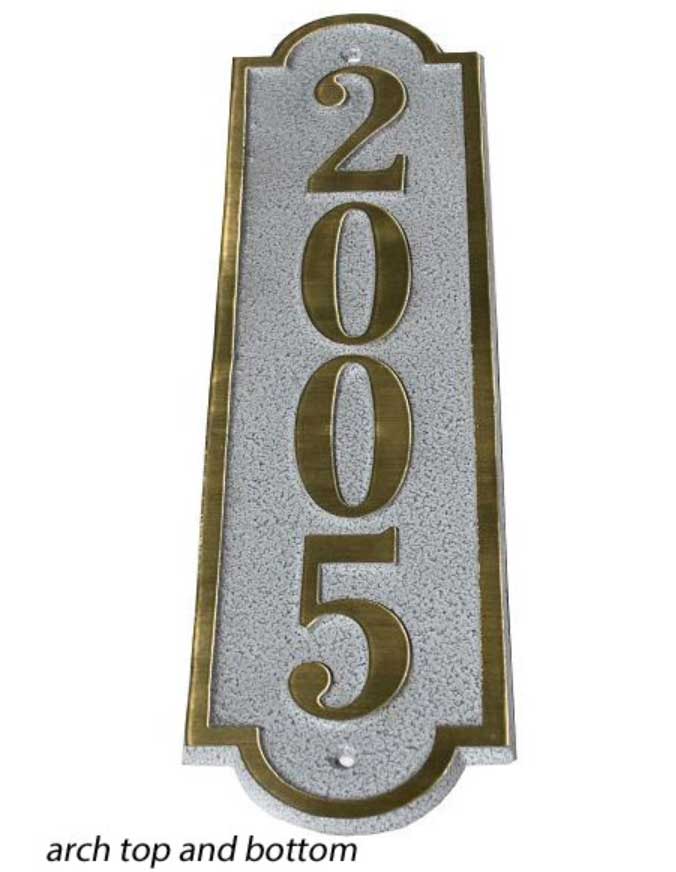 Cast Brass Vertical House Number Plaque