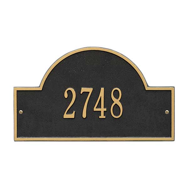Personalized Cast Metal House Address Plaque Black Gold