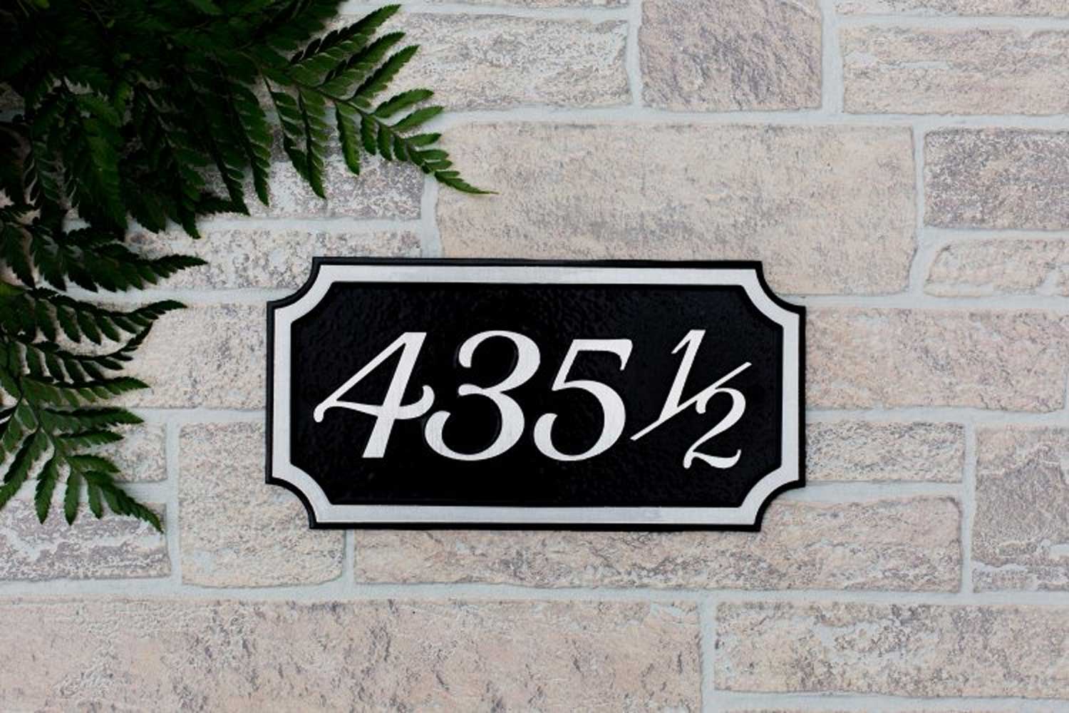 House Number Plaque With Traditional, Modern, or Designer Numbers