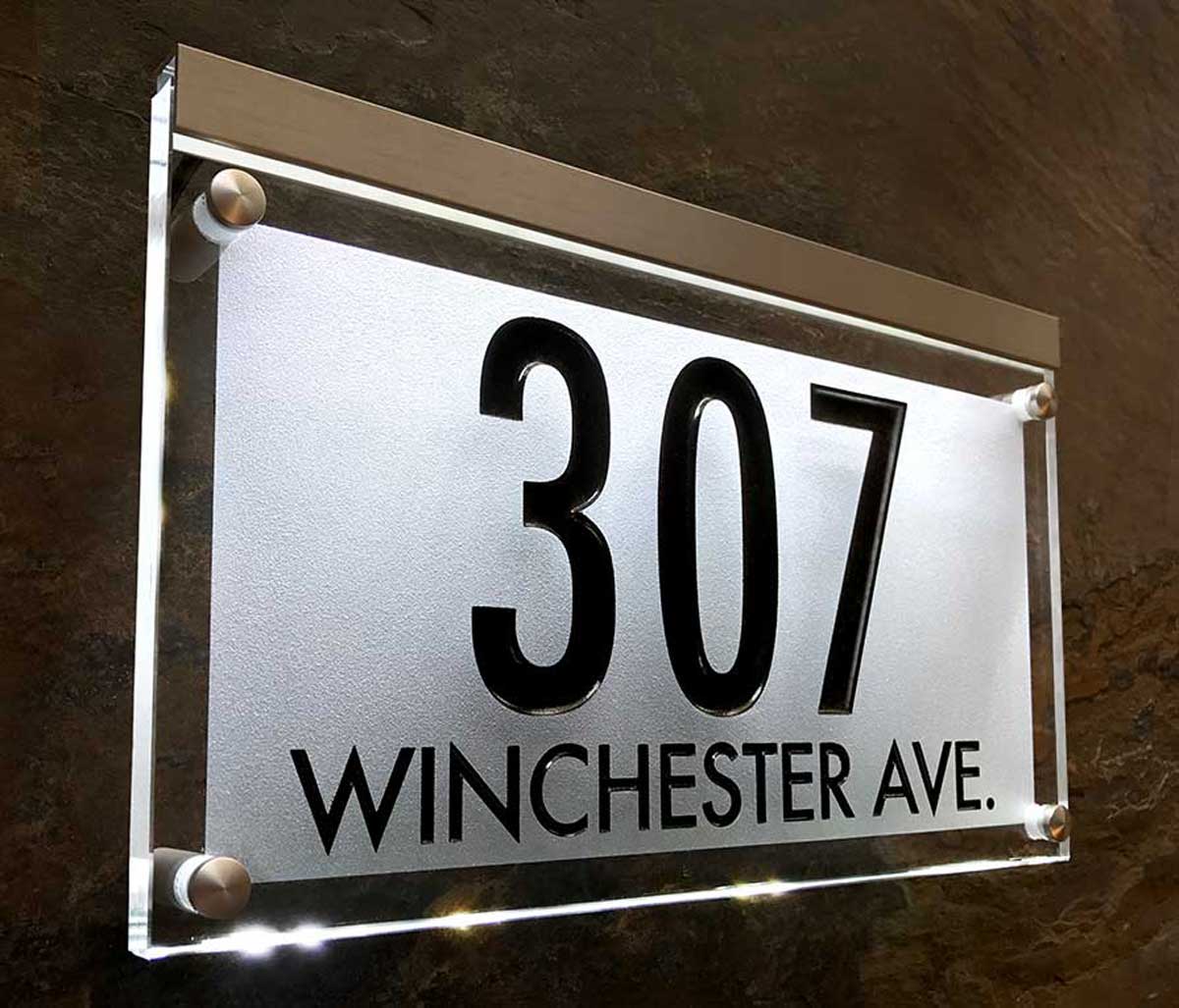 Crystal Illuminated House Marker