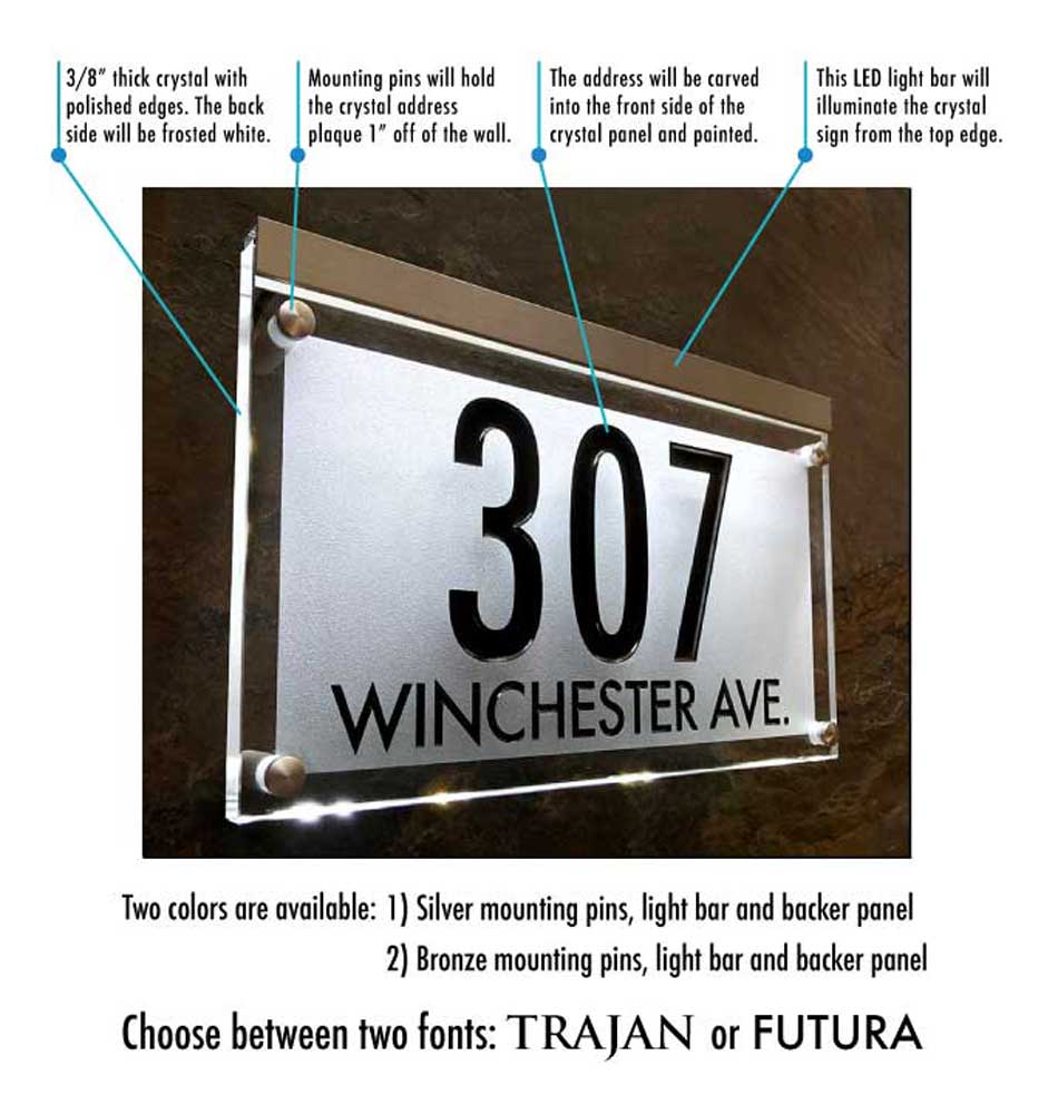 Crystal Illuminated House Marker