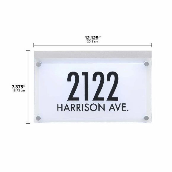 Crystal Illuminated House Marker - Lighted Address Sign