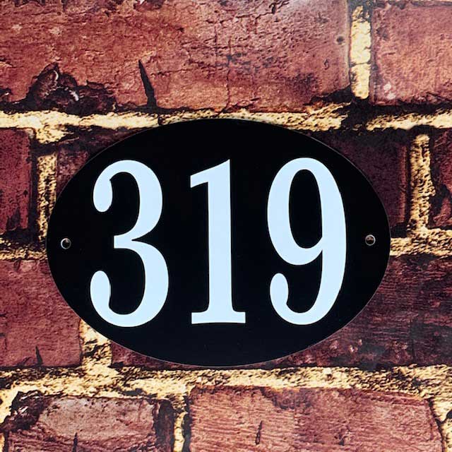 Custom Address Plaque - Small Oval House Number Sign
