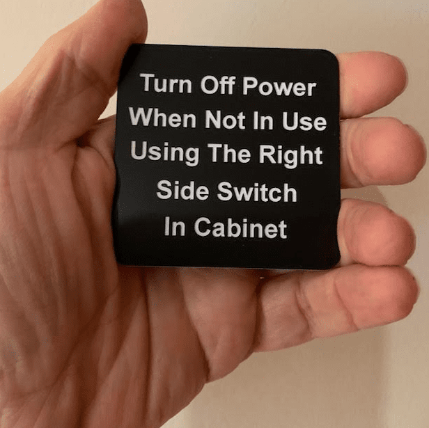 Custom Engraved Small Adhesive Sign