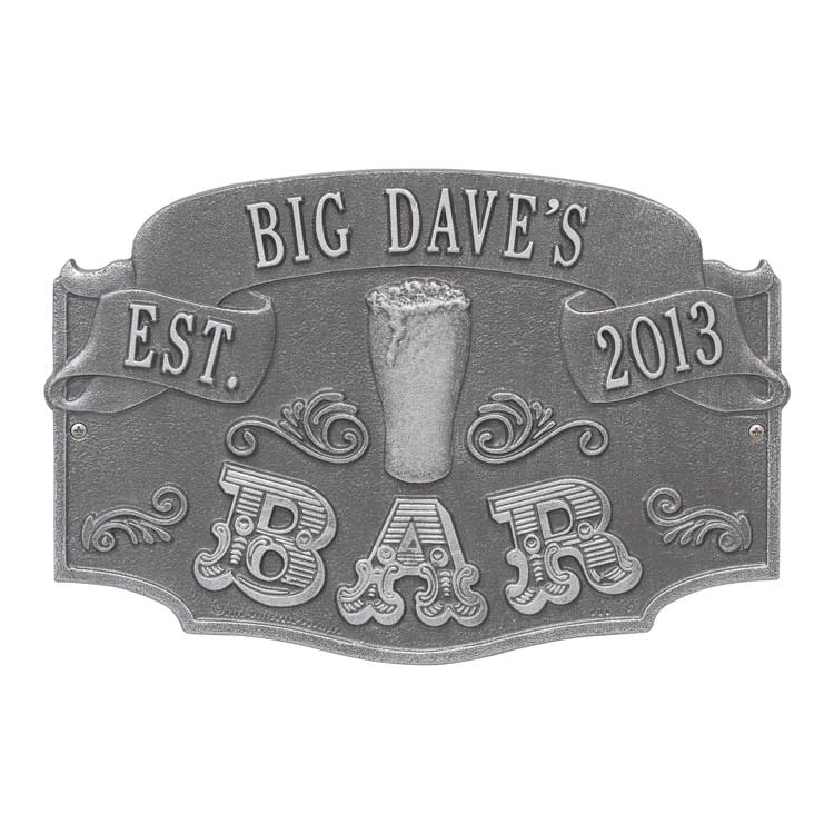 Custom Bar Plaque With Name and Established Date