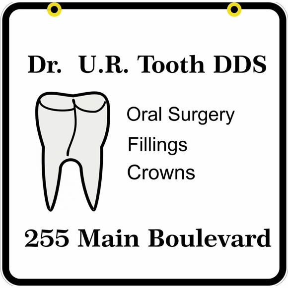 Custom Dental Office Sign - Two Sided Hanging Dentist Name and Address ...