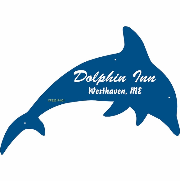 Custom Dolphin Sign For Business Name, House Address, or Other Wording