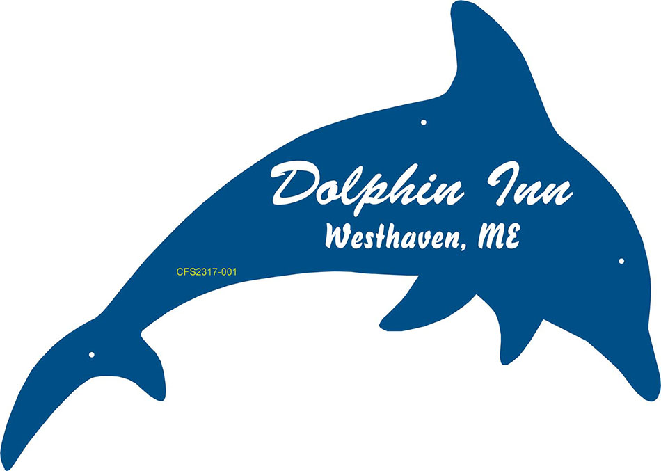Custom Dolphin Sign For Business Name, House Address, or Other Wording