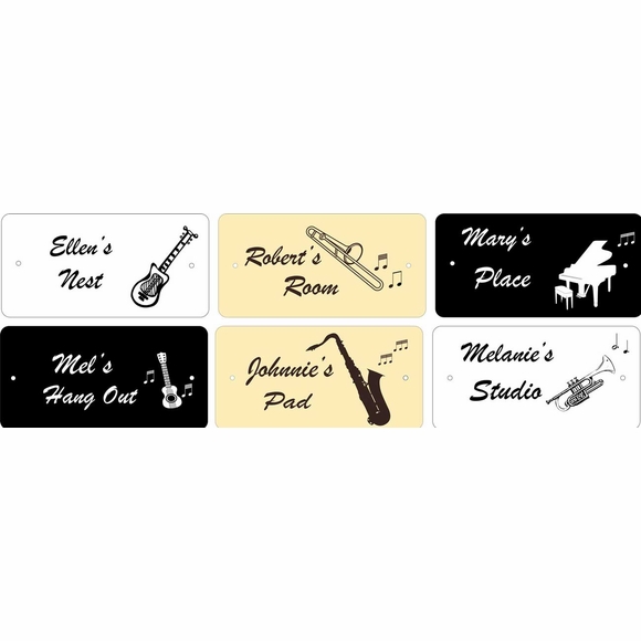 Custom Door Sign with Musical Instrument Theme