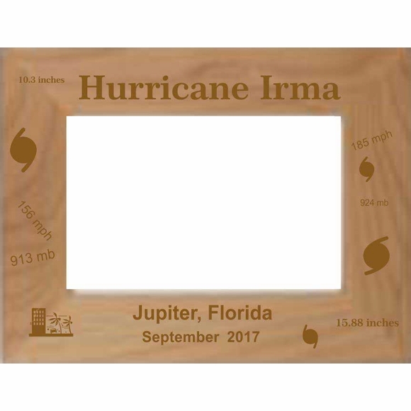 Custom Engraved Hurricane Irma Personalized Photo Frame