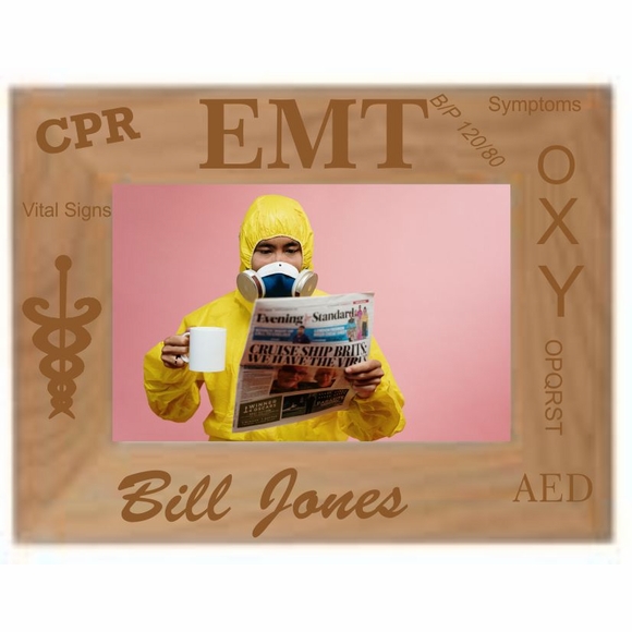 Custom Engraved Personalized EMS Picture Frame for EMT or Paramedic ...