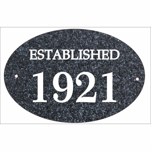 Custom Faux Granite Stone Address Plaque Oval CIRCA Sign