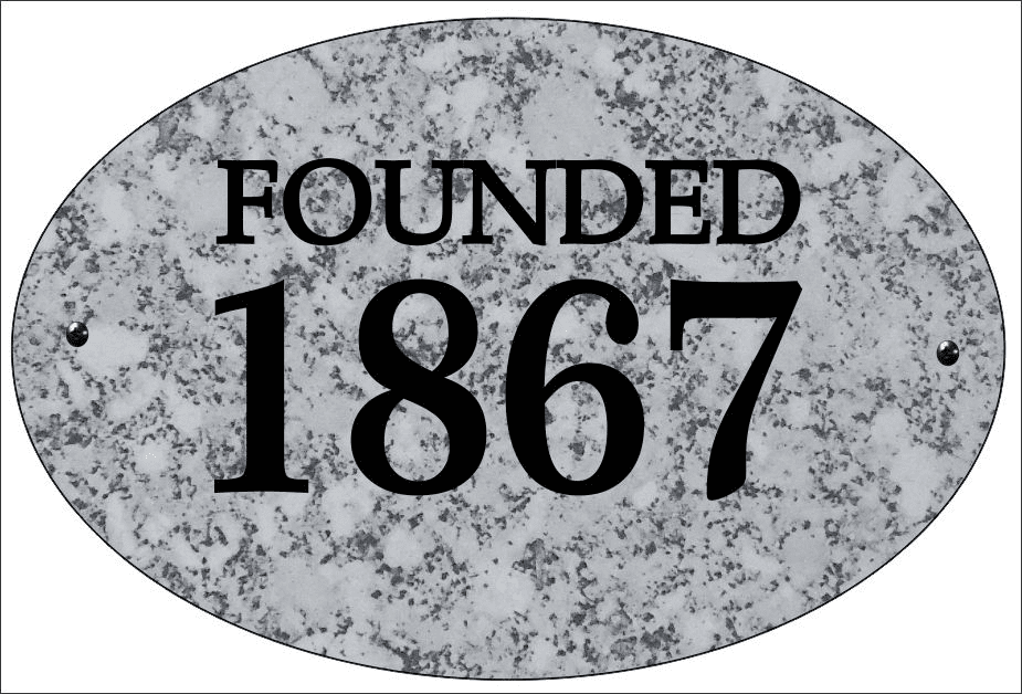 Custom Faux Granite Stone Address Plaque Oval CIRCA Sign