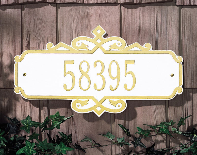 Custom House Numbers Plaque With Decorative Border