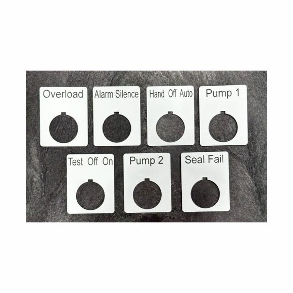 Custom Legend Plate for 22mm Push Buttons, Selector Switches or Indicators