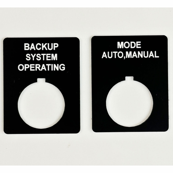 Custom Legend Plate for 22mm Push Buttons, Selector Switches or Indicators