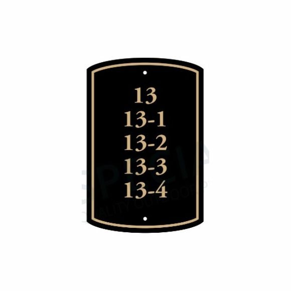 Custom Metal Sign - Up To 5 Lines For Multi Unit Address Numbers, Room ...