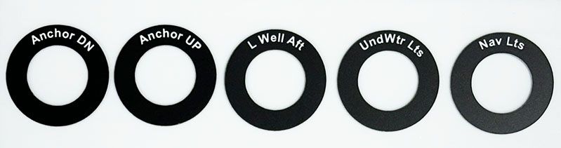 Custom Toggle Switch Label for Boat, Car, Plane, RV, etc. - Set of 5