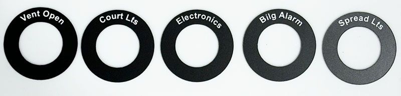 Custom Toggle Switch Label for Boat, Car, Plane, RV, etc. - Set of 5