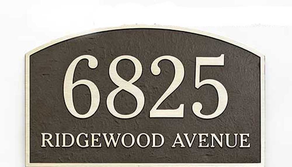 Street Address Sign For Wall or Yard Stake Mount - Custom Cast Metal Plaque