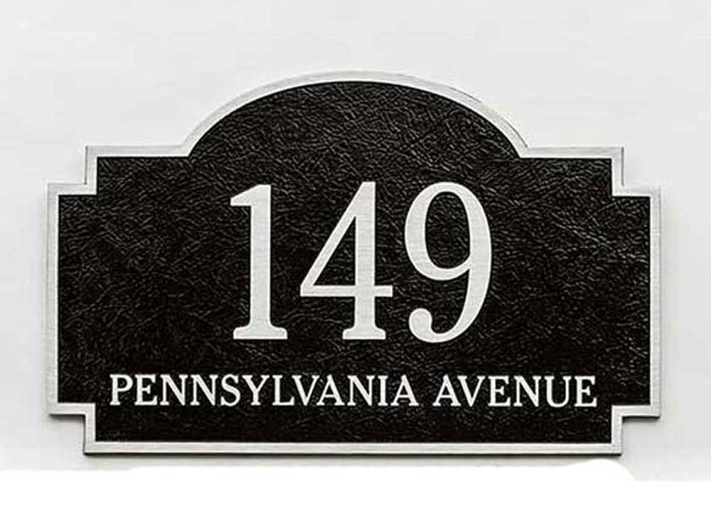 Custom Cast Metal House Address Plaque With Wall Stud, or Lawn Stake Mount