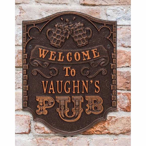 Custom Welcome to Pub Plaque Personalized With Name